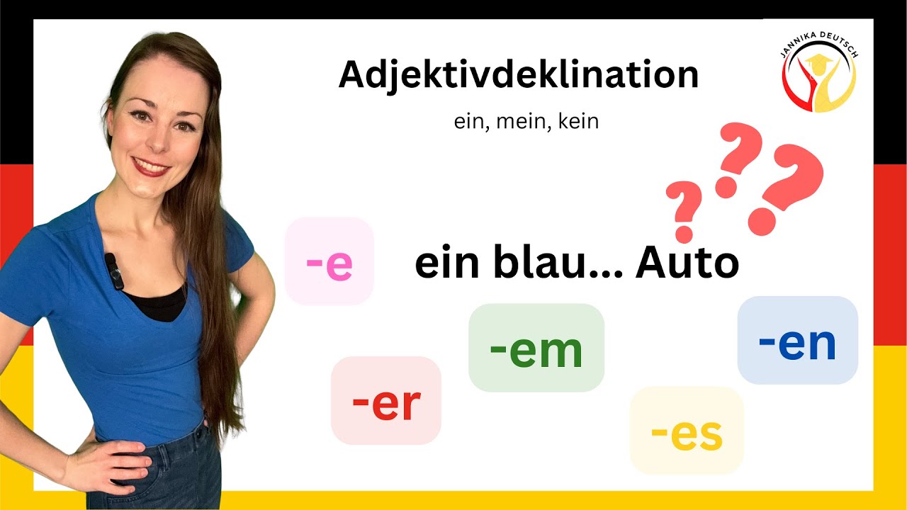 German class// ein blau.. Auto ? // Adjektivdeklination Typ 2 / A1/A2 ...