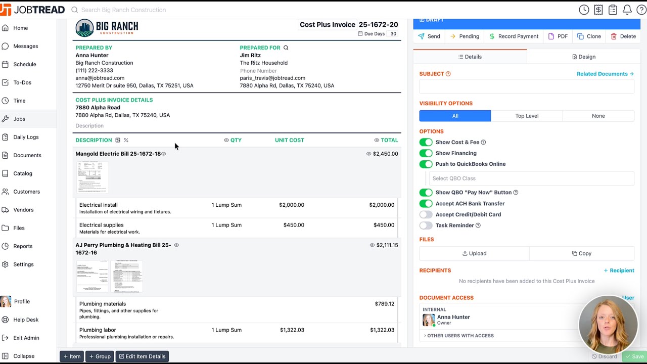 Cost Plus: Attach Bill Files to Invoices - YouTube