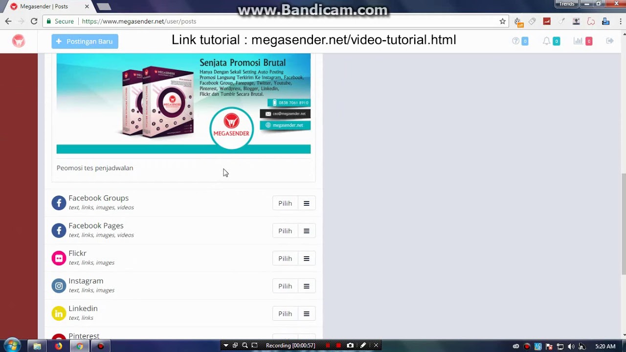 Cara Menggunakan Fitur Schedule Megasender - YouTube