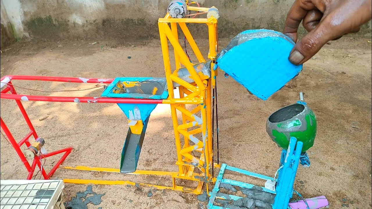 DIY cement mixer machine l mini home concrete | motor life | science ...