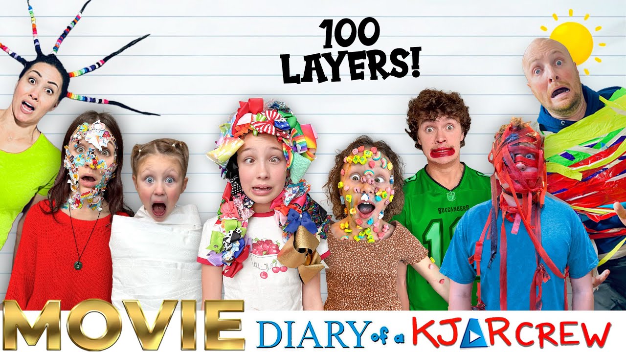 100 LAYERS Prank War MOVIE! Siblings vs Parents! Diary of a KJAR Crew ...