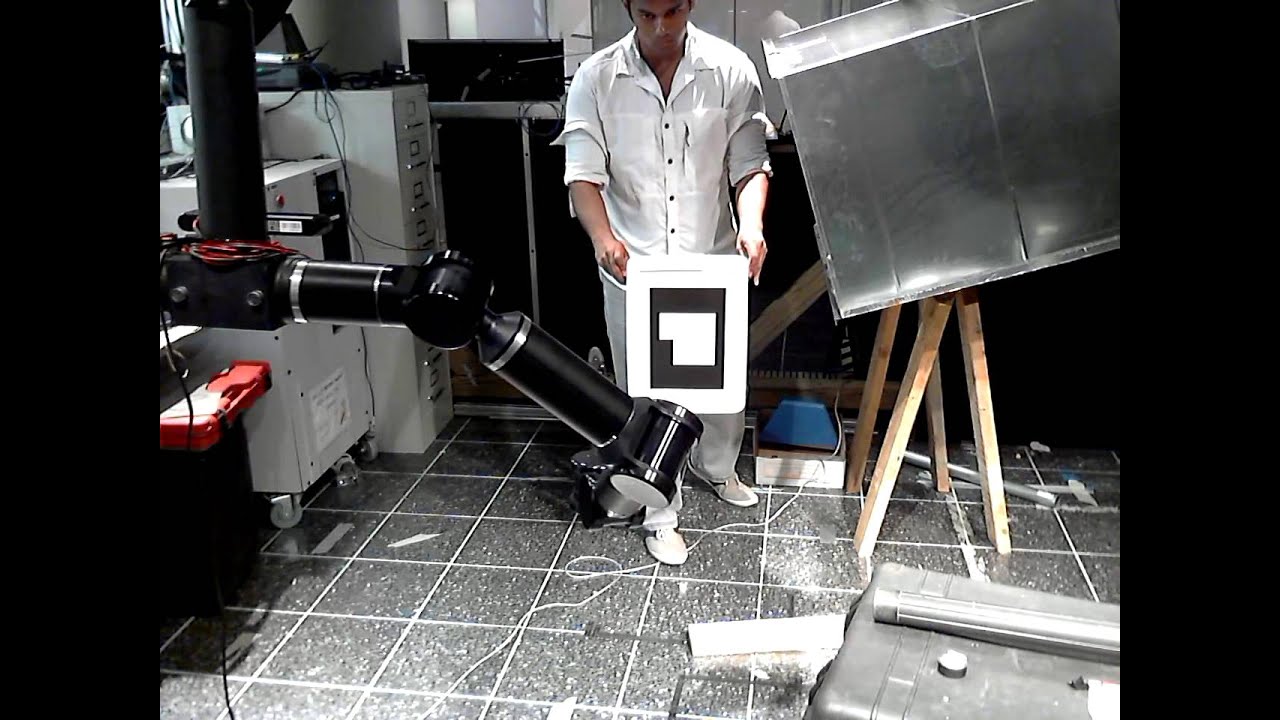 MK2 robotic arm tracking an AR marker using a depth camera - YouTube