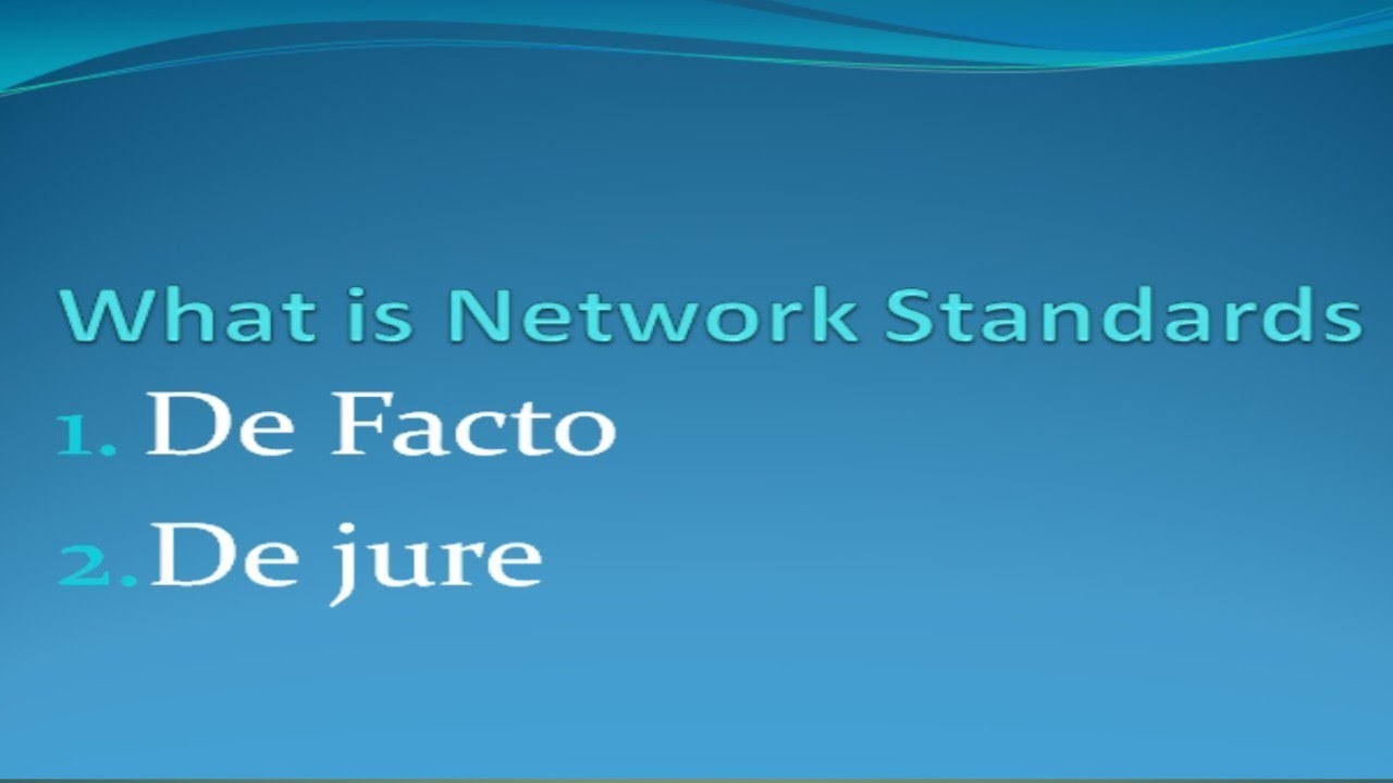 What is Network Standards || De Facto | De Jure || Class 11 in Hindi ...