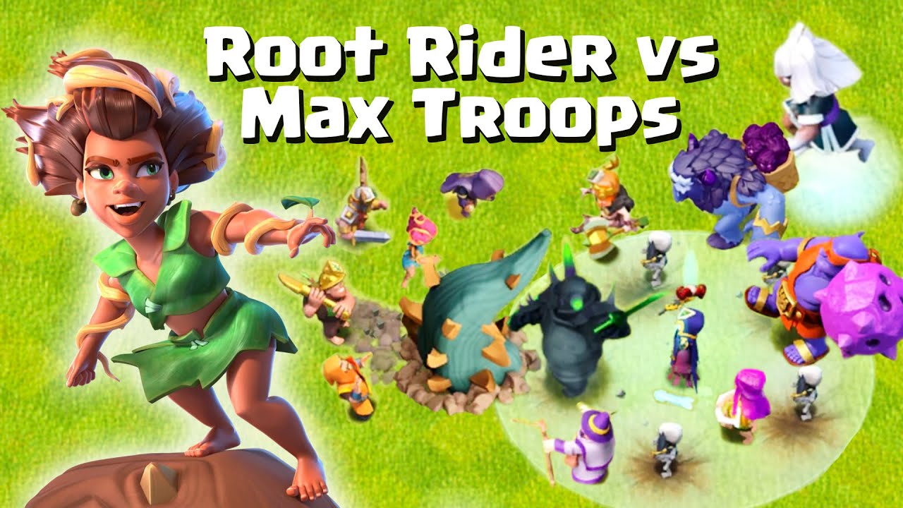 TH16 New Troop! Root Rider vs MAX Level Troops | Clash of Clans Tips ...