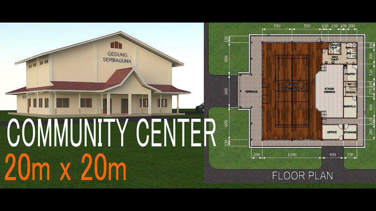 Community Center Design || Gedung Serbaguna - YouTube