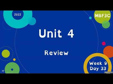 MBF3C Wahsa Unit 4 Review - YouTube