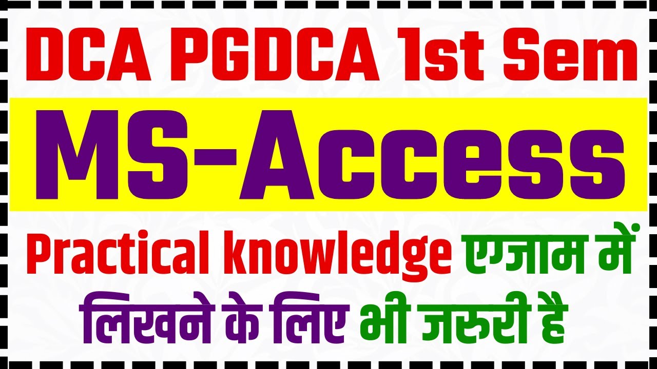 📚MS Access Practical knowledege By Nitendra Sir Class #dca #pgdca # ...