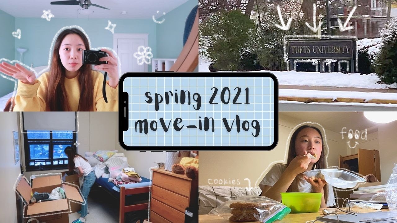spring 2021 move-in vlog + freshman dorm tour @ tufts university 🐘💙 ...