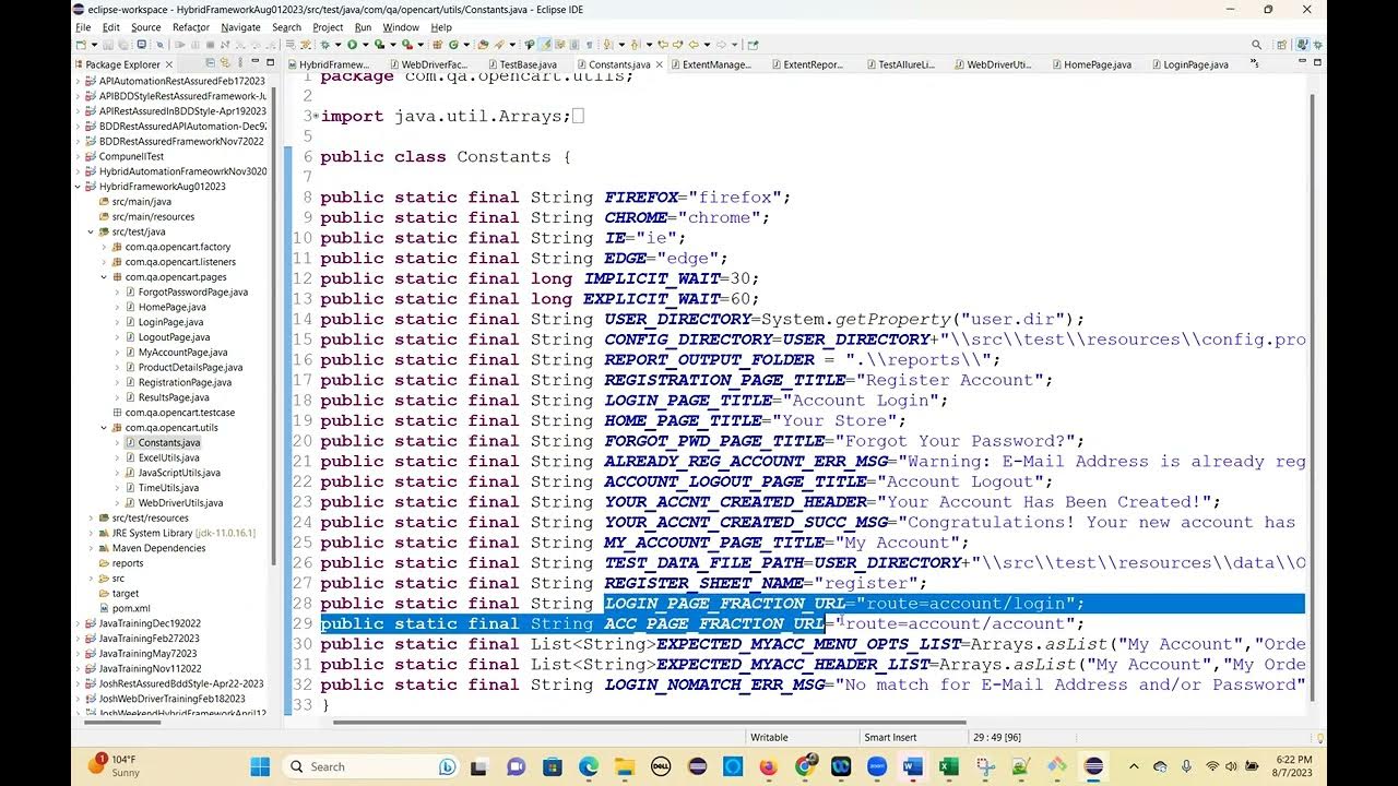HybridFramework LoginPage Design Aug 07 2023 - YouTube