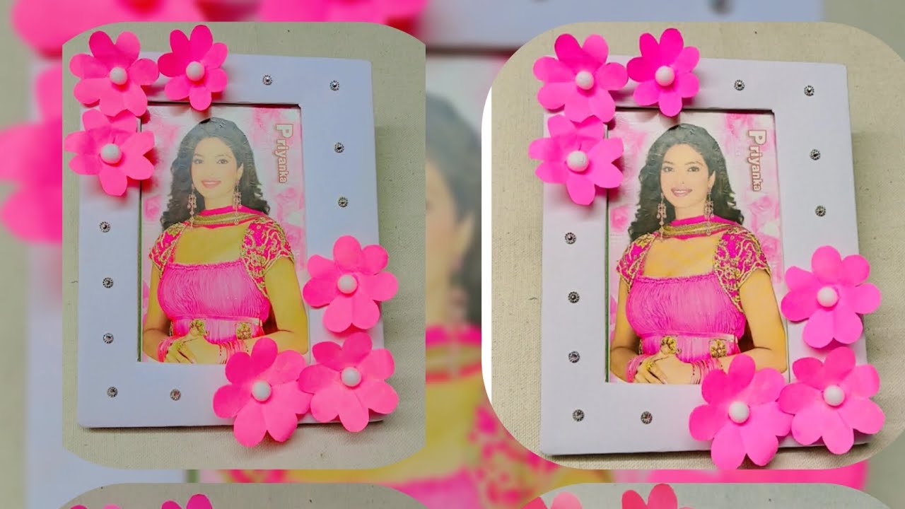 Beautiful photo frame making at hom || photo frame craft ||carbord ...