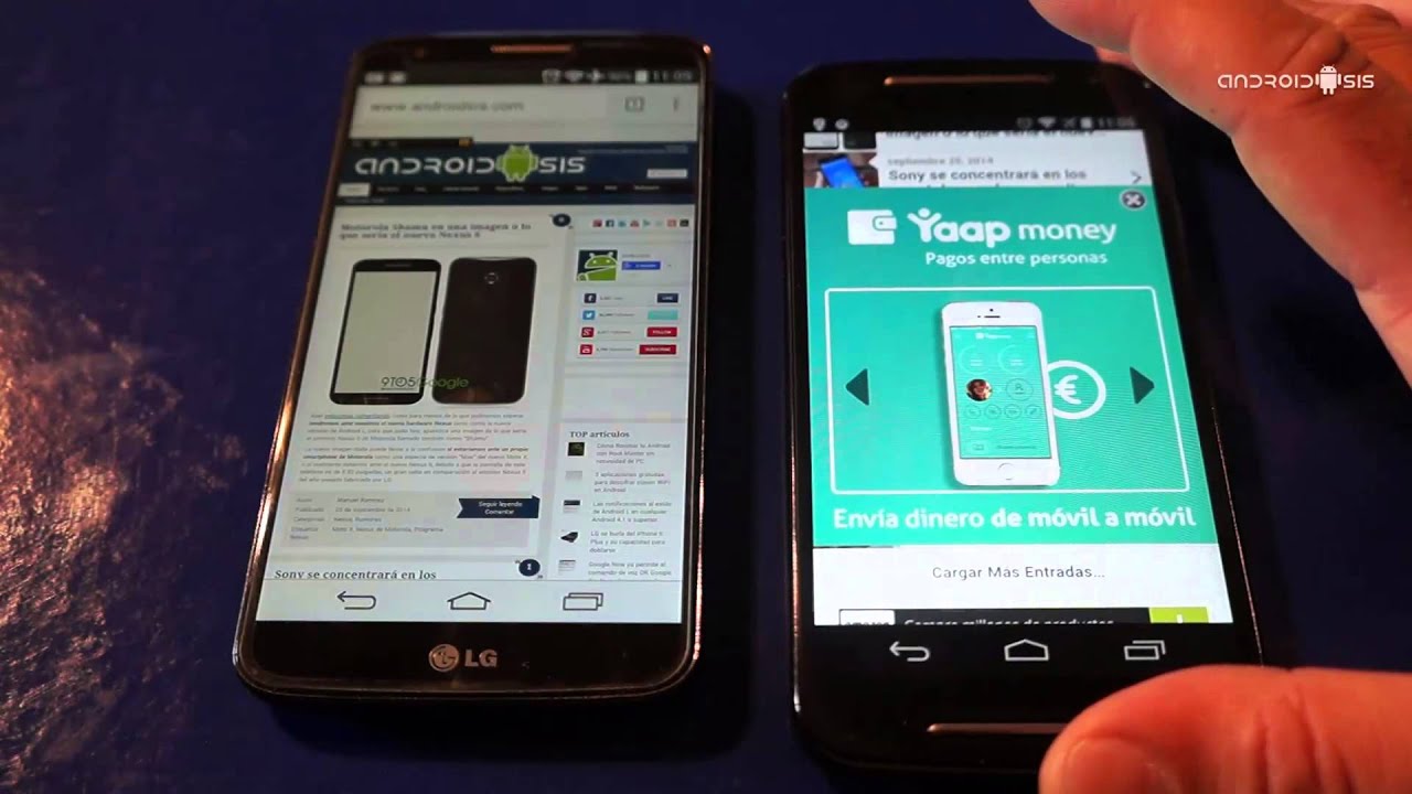 LG G2 vs Moto G 2014 - YouTube