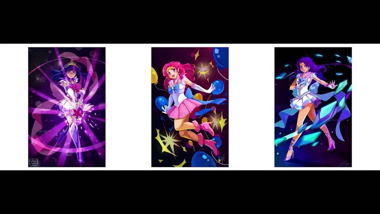 Twilight Sparkle (Sailor Magic), Pinkie Pie (Sailor Laughter), and ...