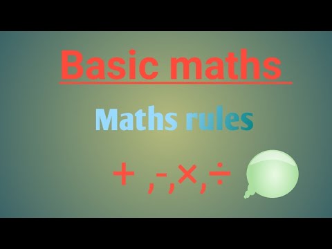 basic maths - addition, subtraction, division and multiplication rules - YouTube
