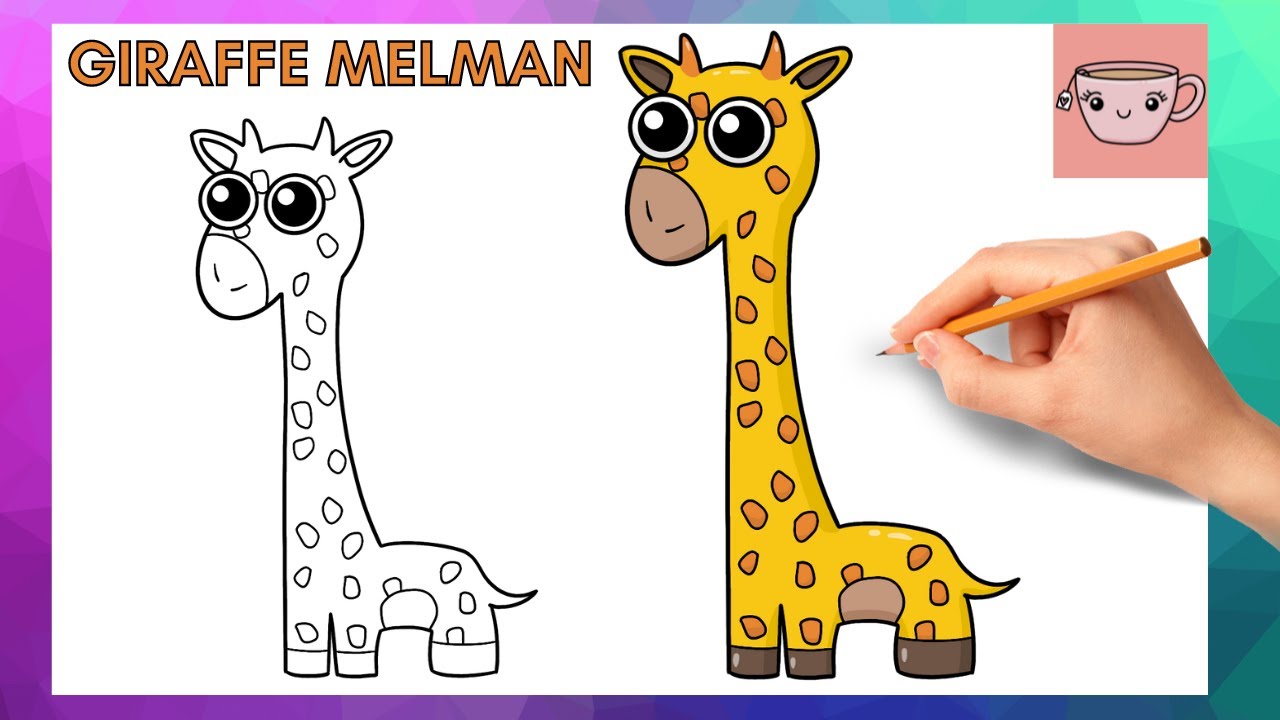 How To Draw Giraffe Melman - Garten of Banban | Cute Easy Step By Step ...