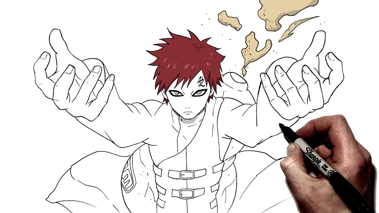 How To Draw Gaara | Step By Step | Naruto - YouTube