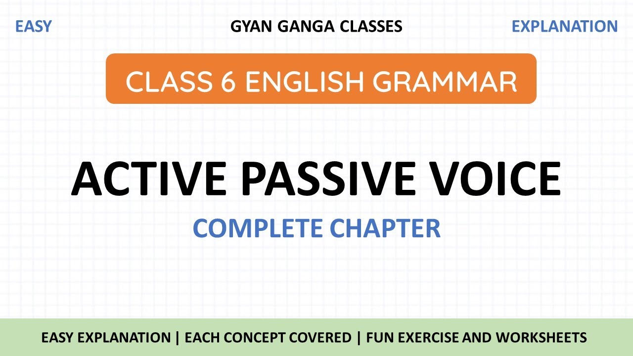 Active Passive Voice | English Grammar Lessons | Class 6 CBSE English ...