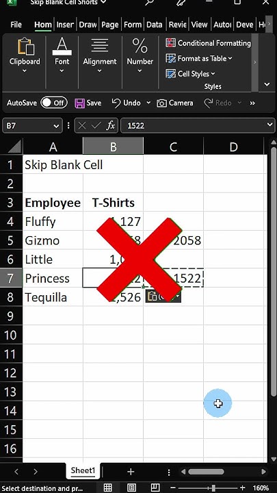 How To Skip Blank Cell In Excel #shorts - YouTube