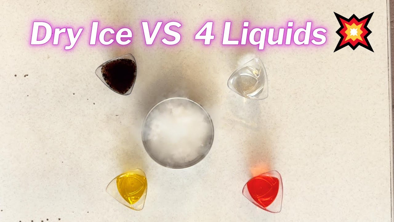 "Dry Ice Reactions with 4 Liquids – The Last One Exploded! 💥🧪🔥 " - YouTube