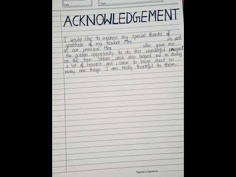 Acknowledgment | How to write Acknowledgment | School project file. - YouTube