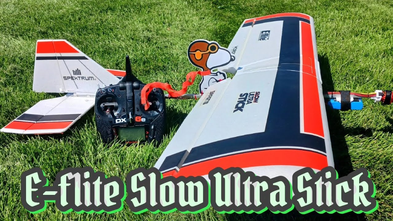 E-flite Slow Ultra Stick snoopy does lazy figure eights in the park ...