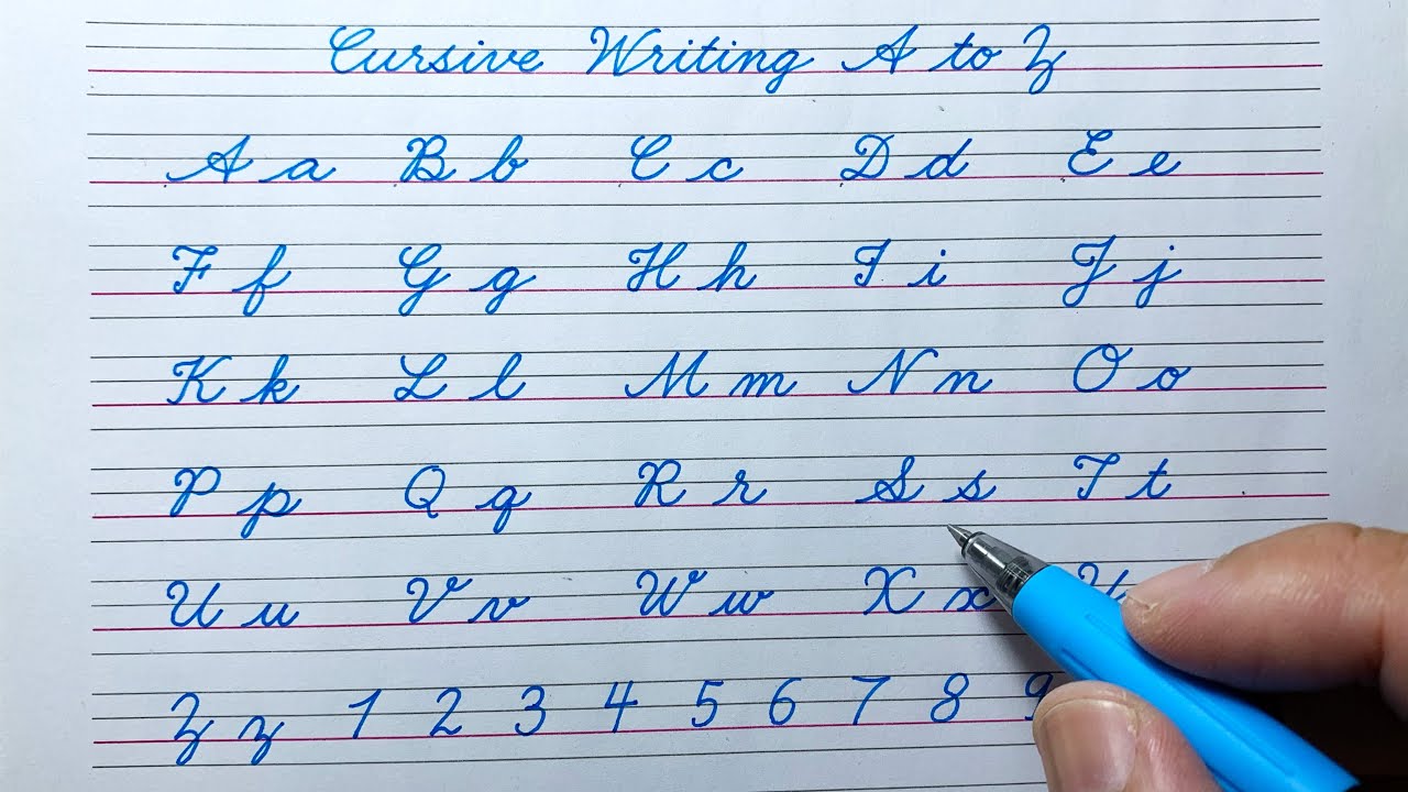 Cursive writing a to z | Cursive letter abcd | English Cursive ...