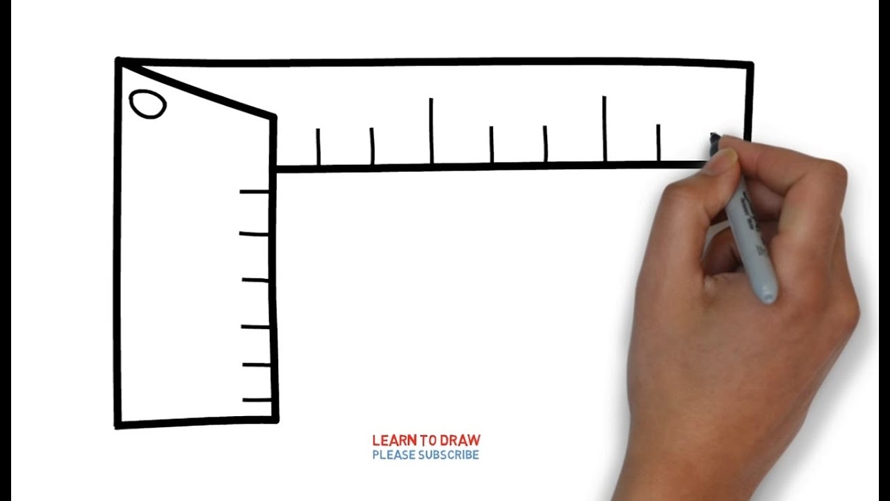 How to draw a ruler elbow for kids step by step - YouTube