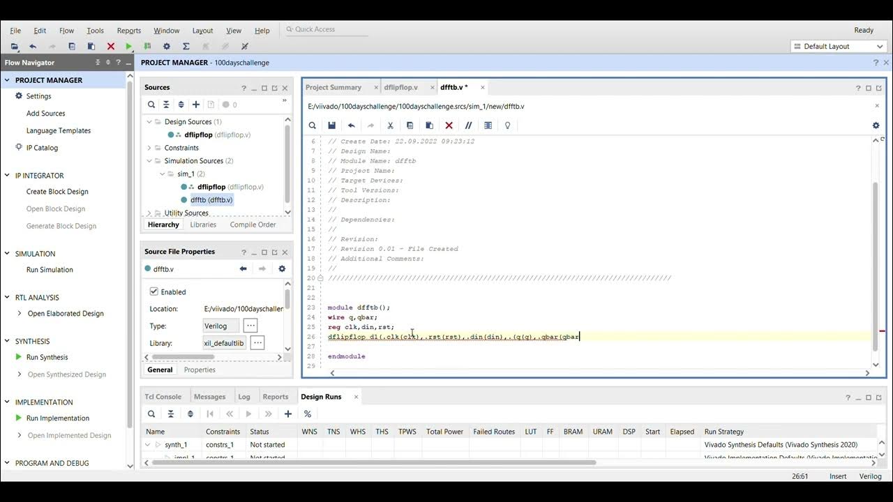 D Flip Flop Verilog Code With Test Bench In Xilinx Vivado YouTube d-flip-flop-verilog-code-with-test-bench-in-xilinx-vivado-youtube