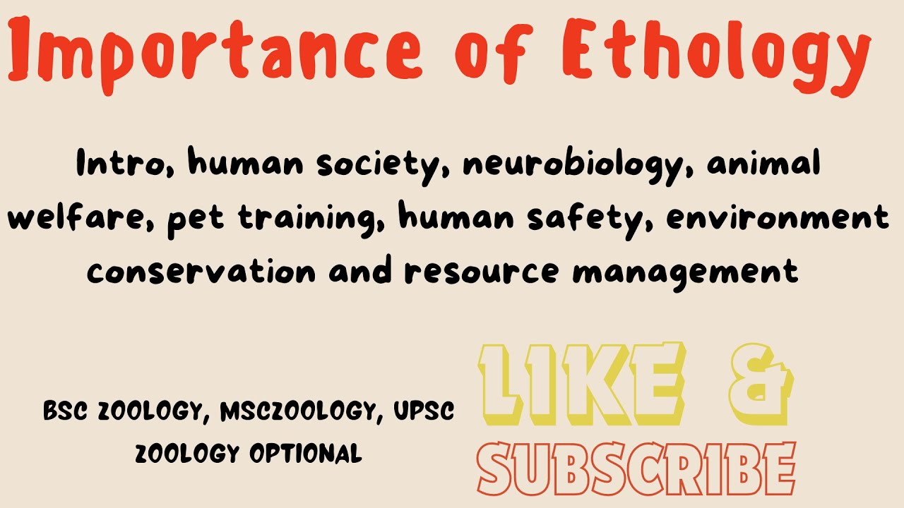 Importance or Significance of Ethology #bsczoology #msczoology - YouTube