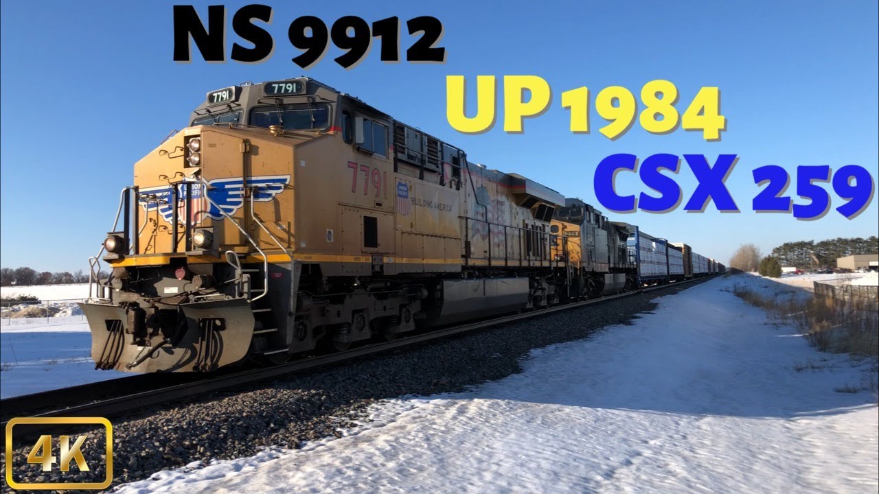 NS 9912, UP 1984, CSX 259 and More Locomotive's | Hinckley Subdivision - YouTube