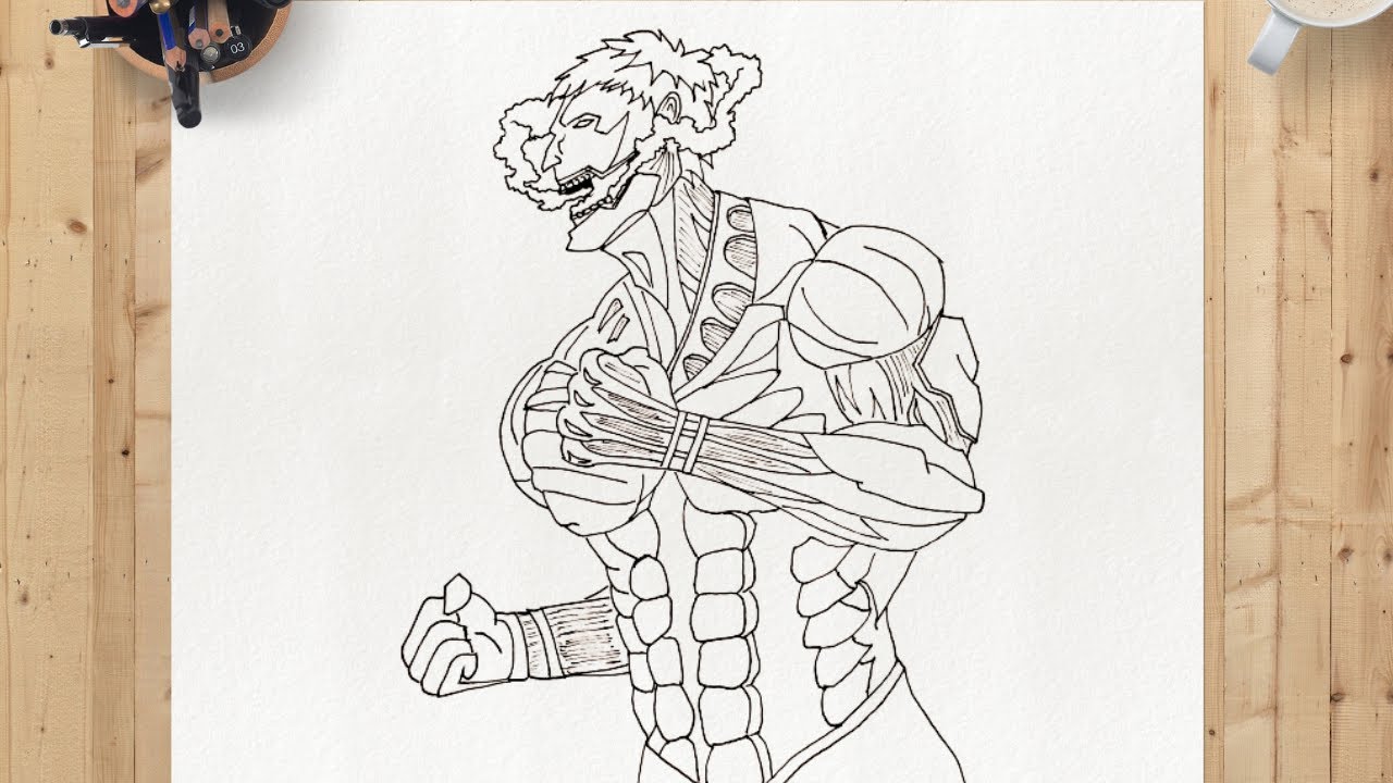 How to Draw Reiner Braun, Armored Titan from Attack On Titan, Easy Step ...