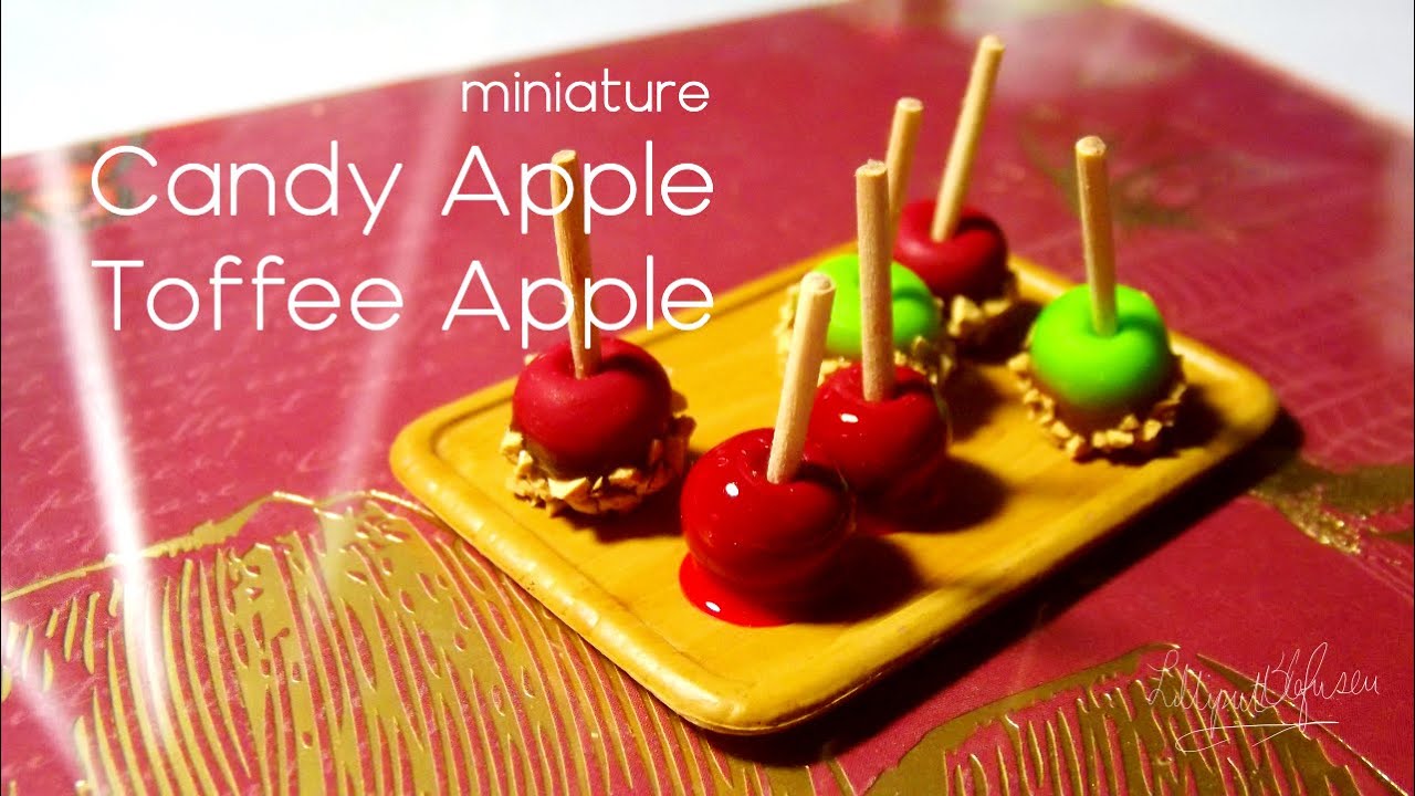 🍎 Miniature Candy Apples & Toffee Apples - Polymer Clay Tutorial - YouTube