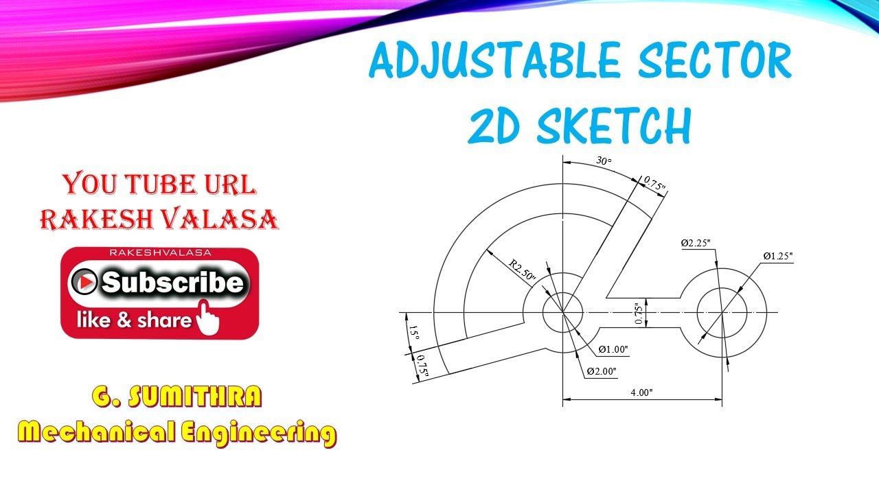 How to draw a adjustable sector 2D figure in AutoCAD - YouTube