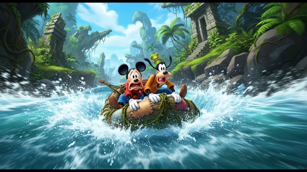 Mickey and Goofy's Jungle River Raft Challenge! - YouTube
