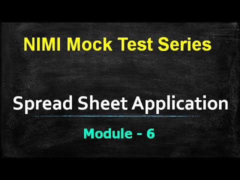 NIMI Mock Test Series Module - 6 : Spread Sheet Application - CBT Exam ...