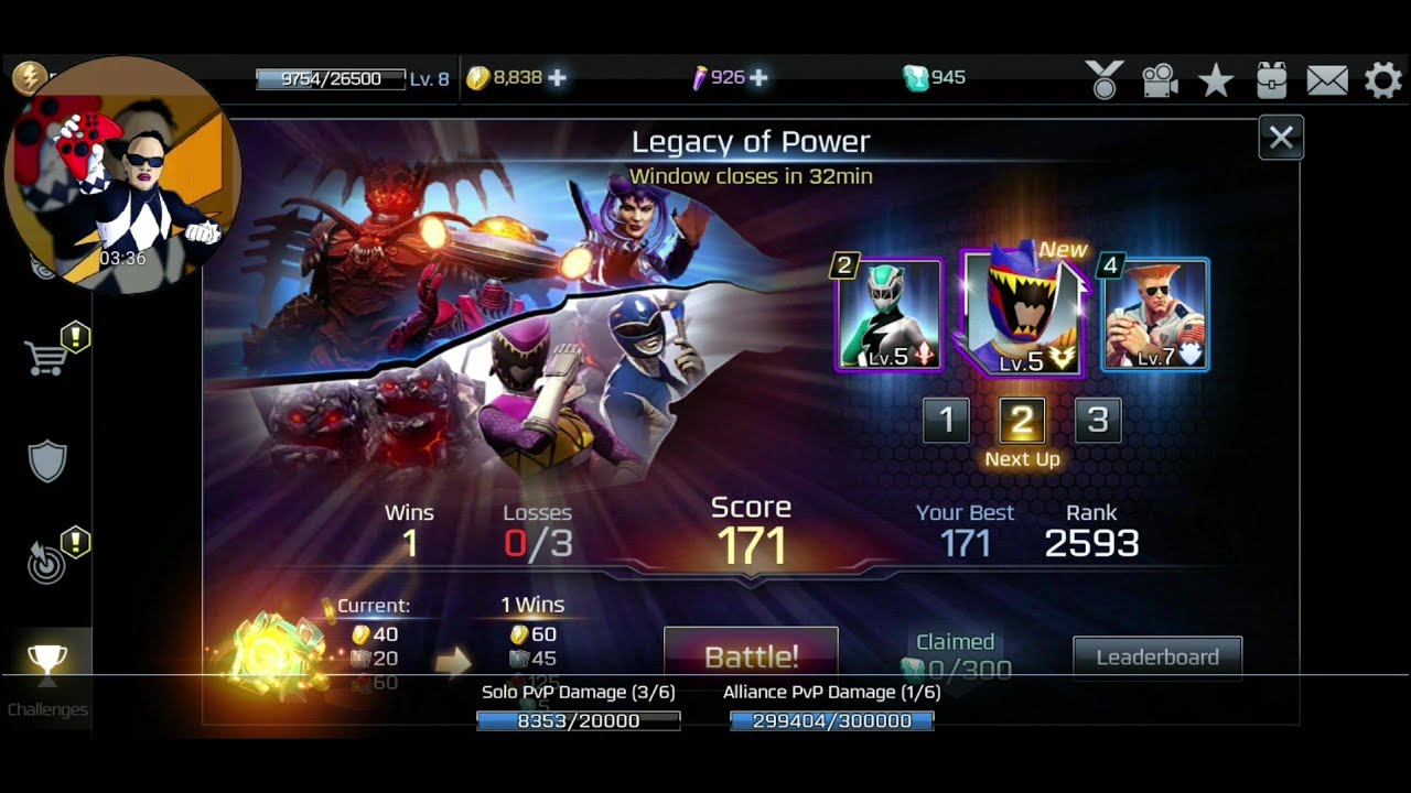 Legacy of Power|Score Attack|Game play|Nway|Power Rangers Legacy Wars ...