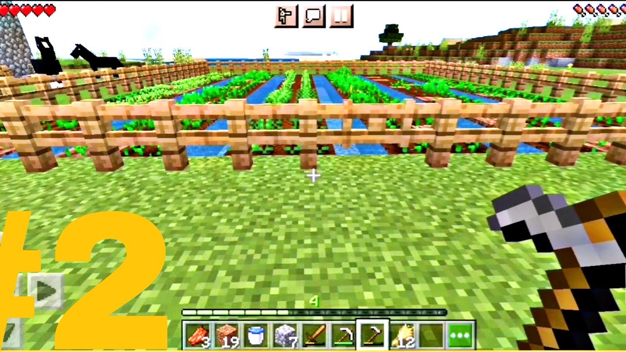 I made wheat farm in minecraft pe with brother #2 - YouTube