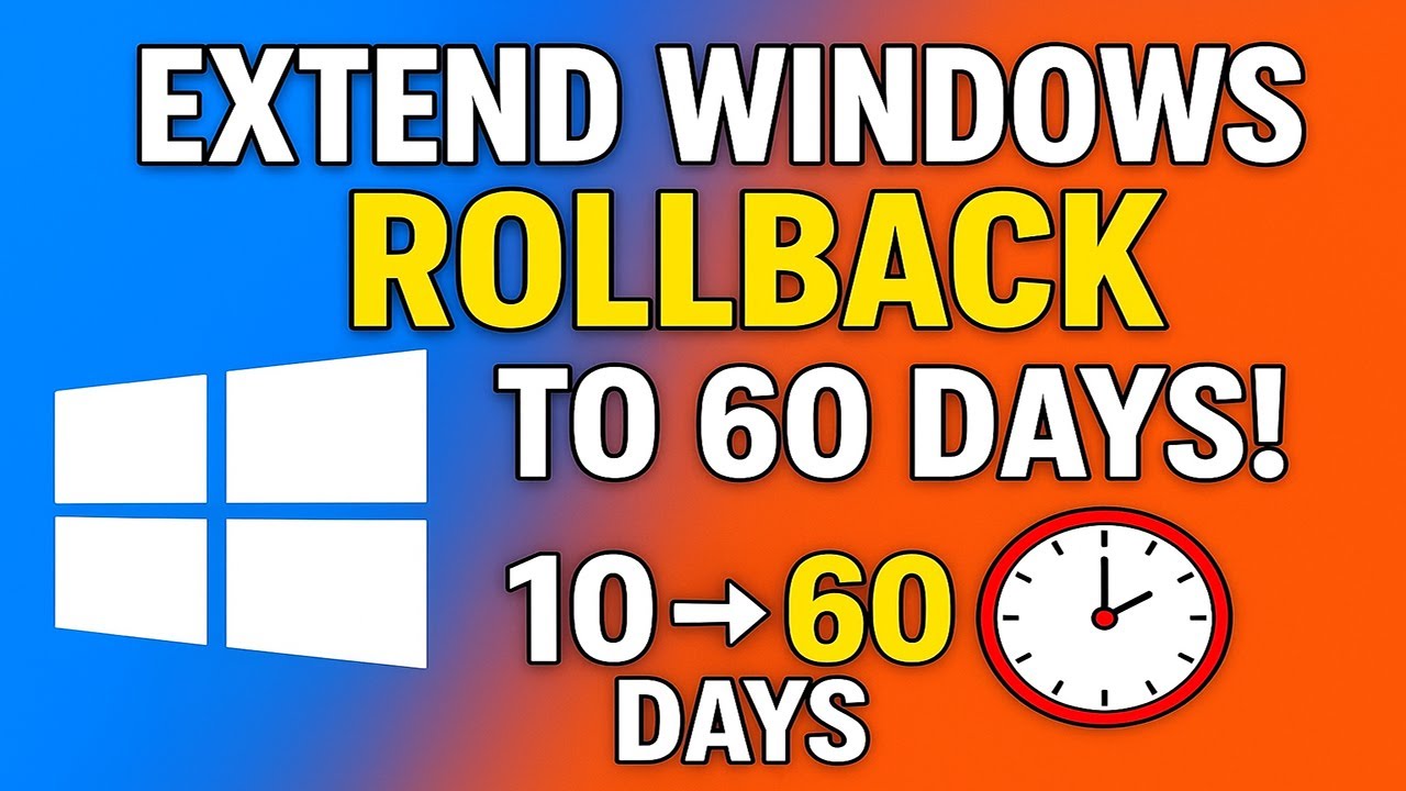Windows Rollback Hack: Extend Your Windows.old Period to 60 Days! - YouTube