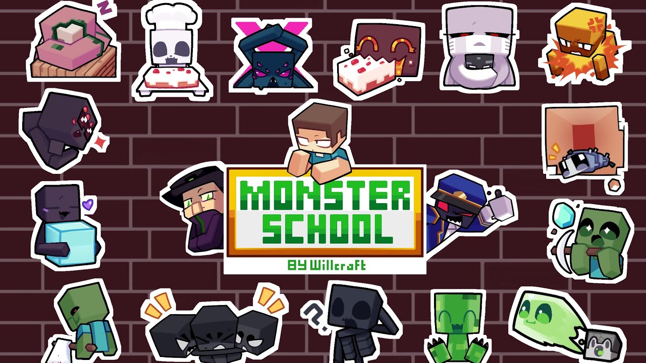 I made some stickers for Willcraft Monster School... - YouTube