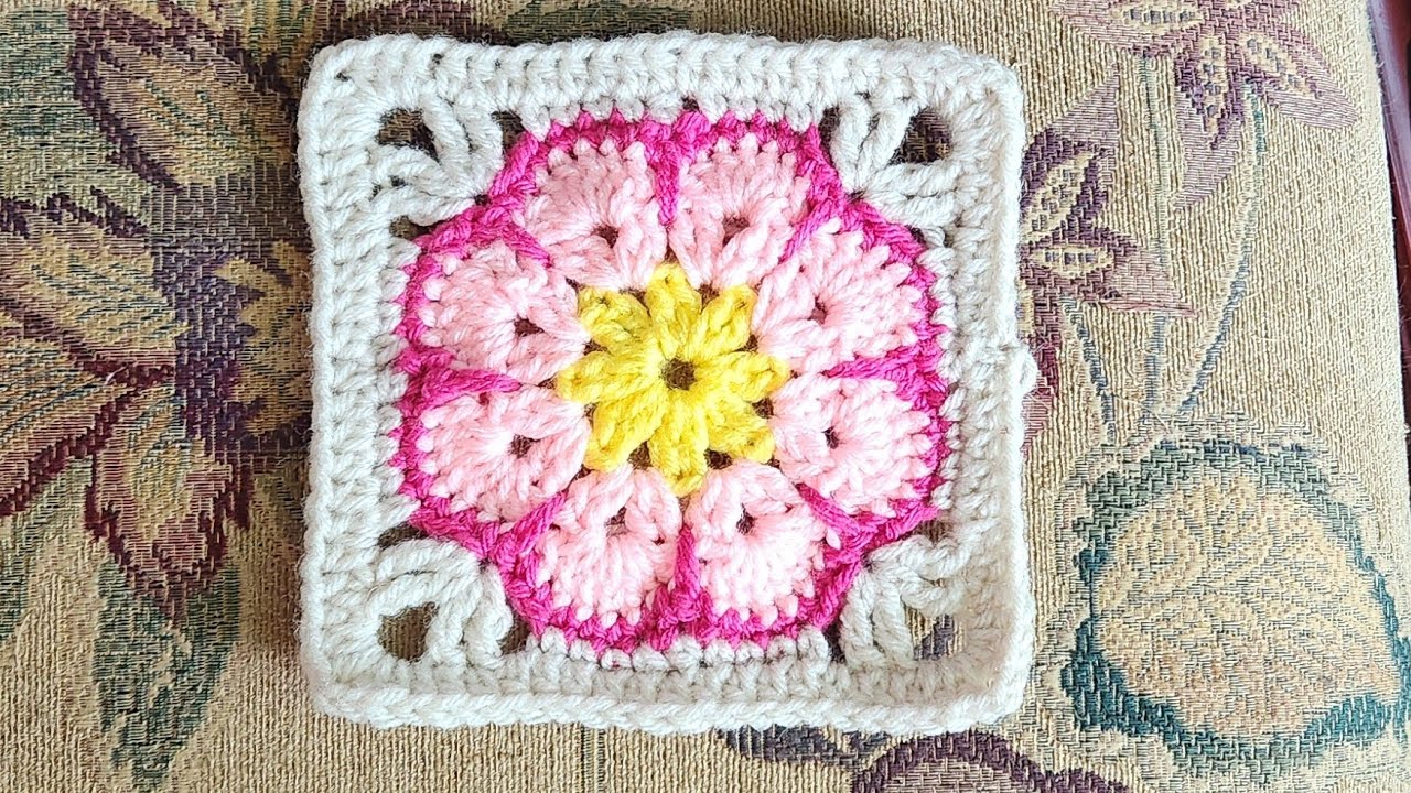 African Violet Granny Square tutorial - YouTube