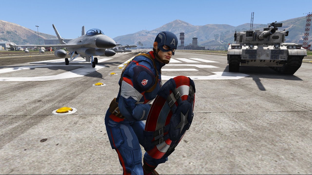 CAPTAIN AMERICA MOD W/ THROWING SHIELD!! (GTA 5 Mods) - YouTube