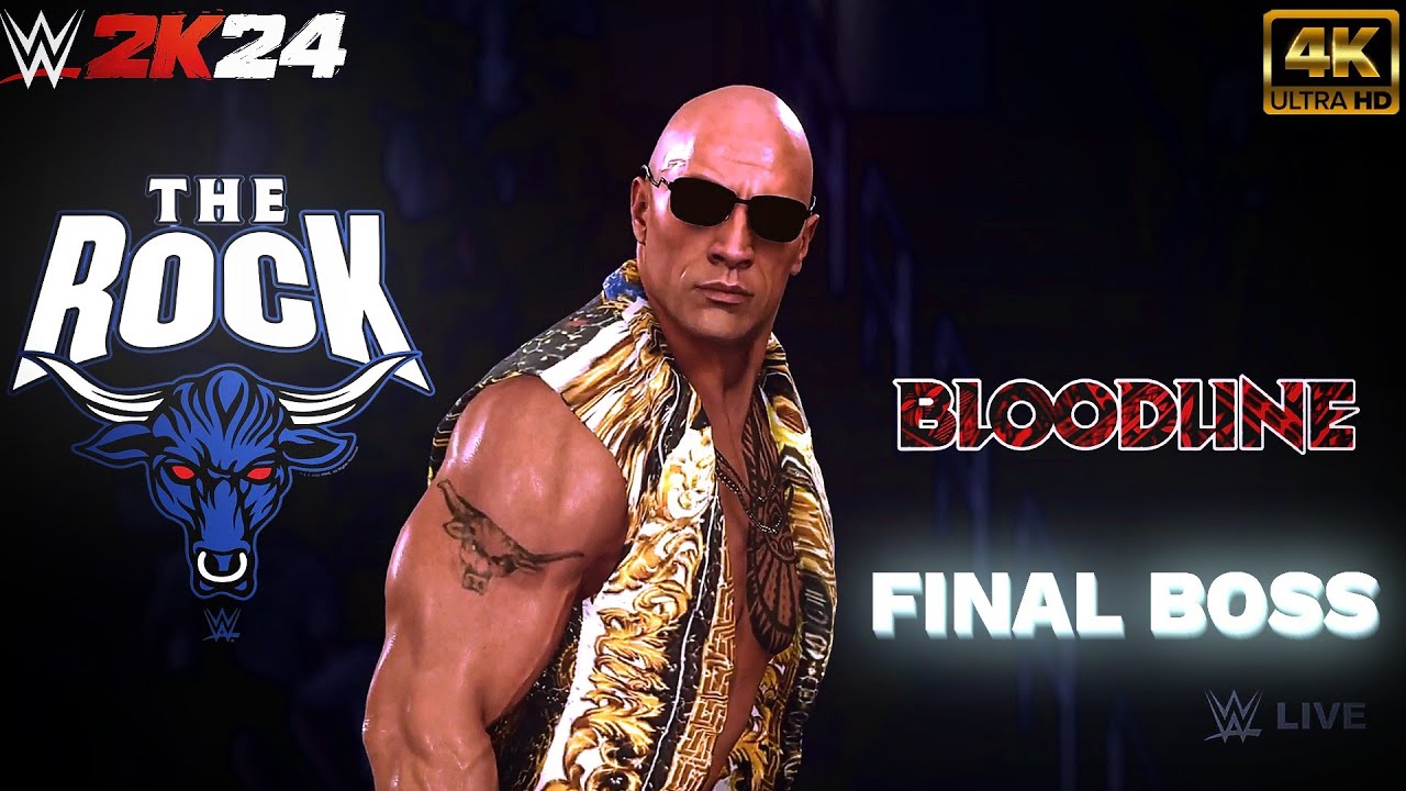 WWE2K24 THE ROCK FINAL BOSS FULL ENTRANCE WITH BLOODLINE FULL 4K ...