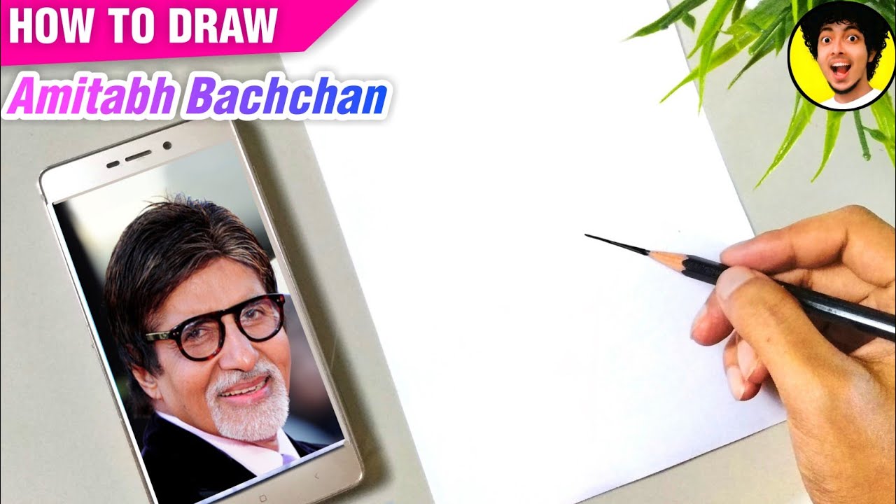 How to draw Amitabh Bachchan Step by Step // full sketch outline ...