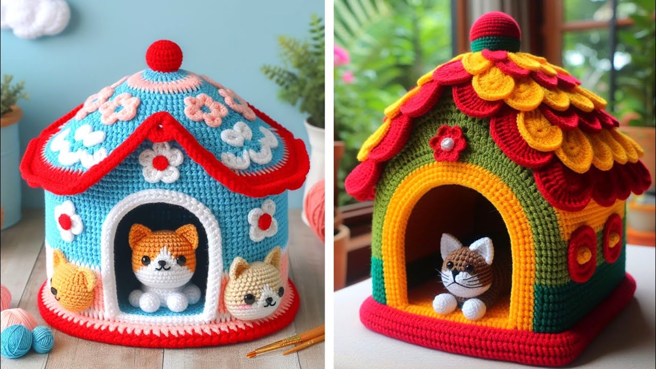 Beautiful Crochet pet house design Creative share ideas - YouTube