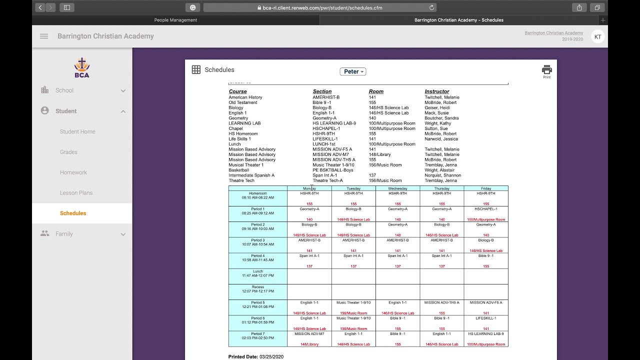 RenWeb Student Schedules - YouTube
