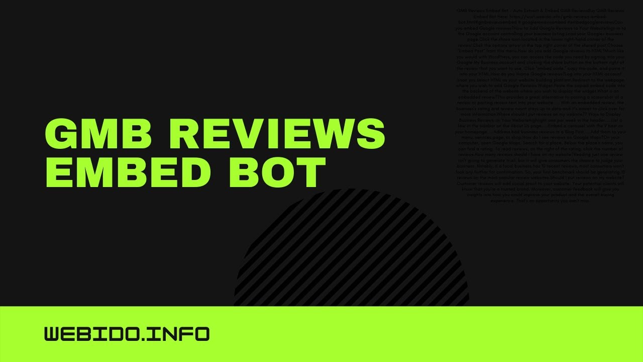 GMB Reviews Embed Bot - YouTube