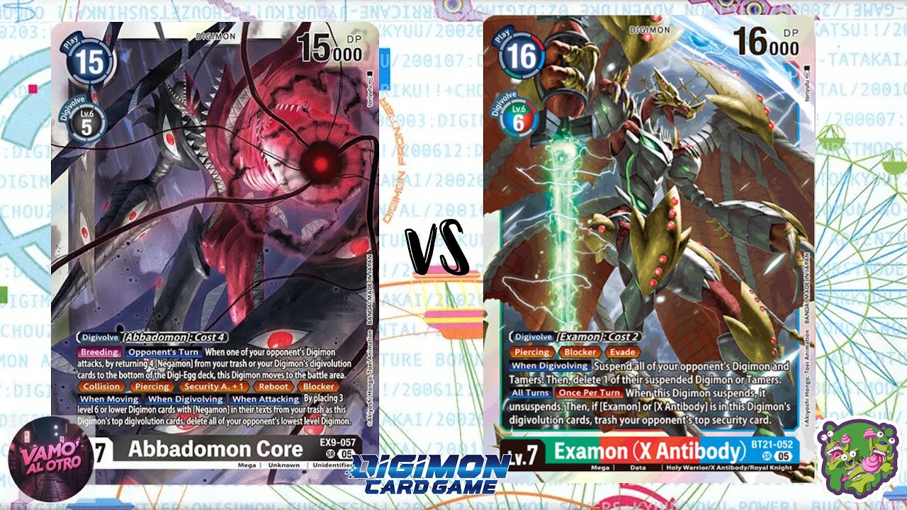 DIGIMON TCG: Abbadomon (Black) vs Examon X (Blue/Green) - YouTube