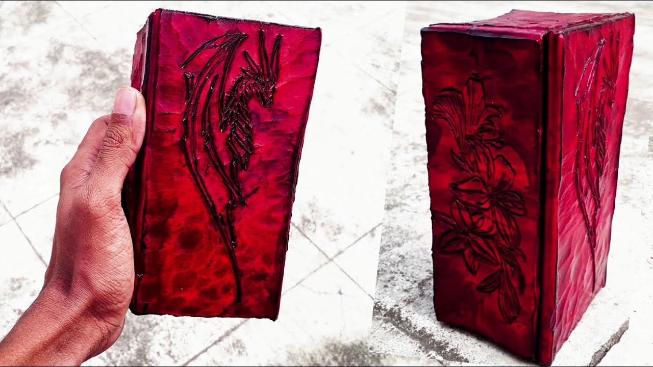 How to make a small box with dragon carved on top | DIY Dragon box from ...