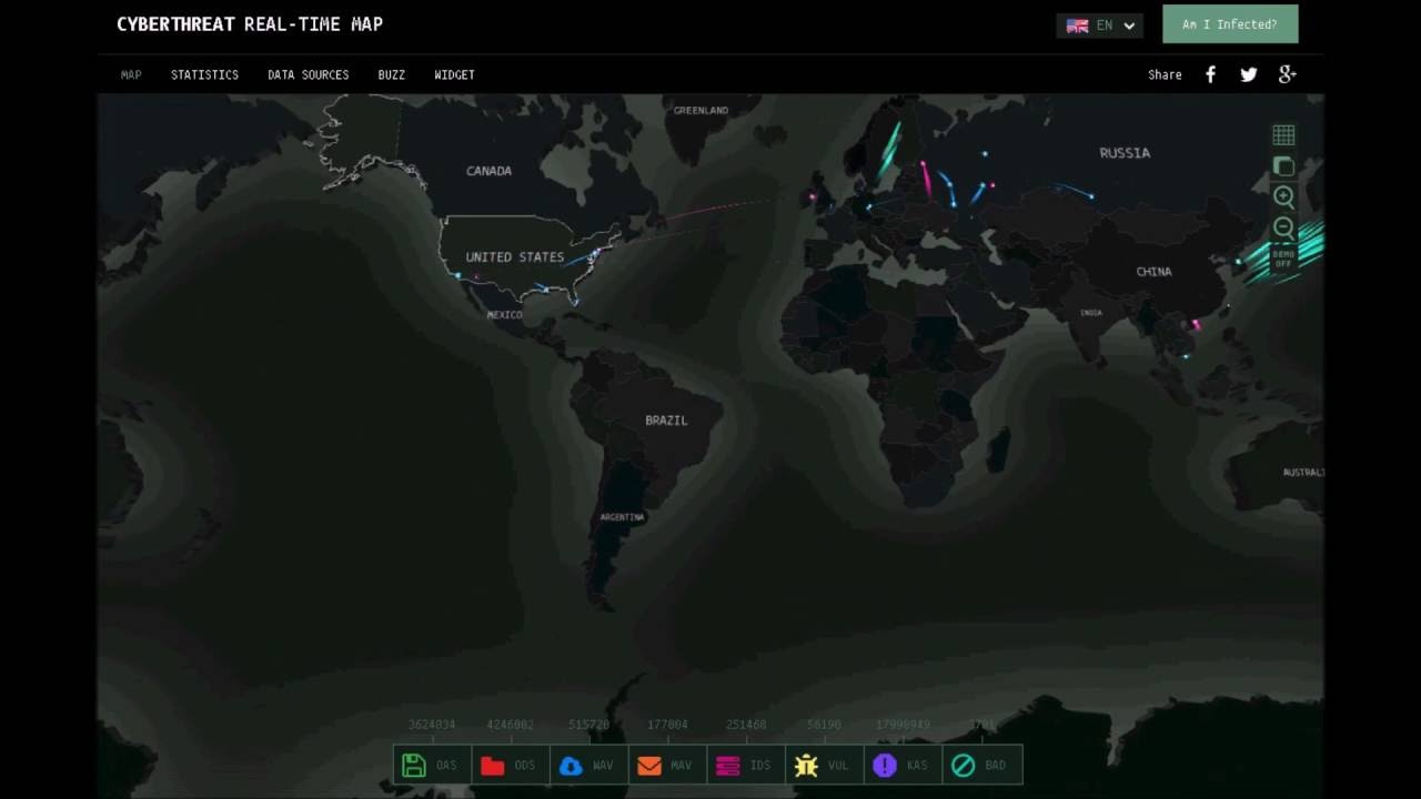 Kaspersky Cyberthreat Real Time Map - YouTube