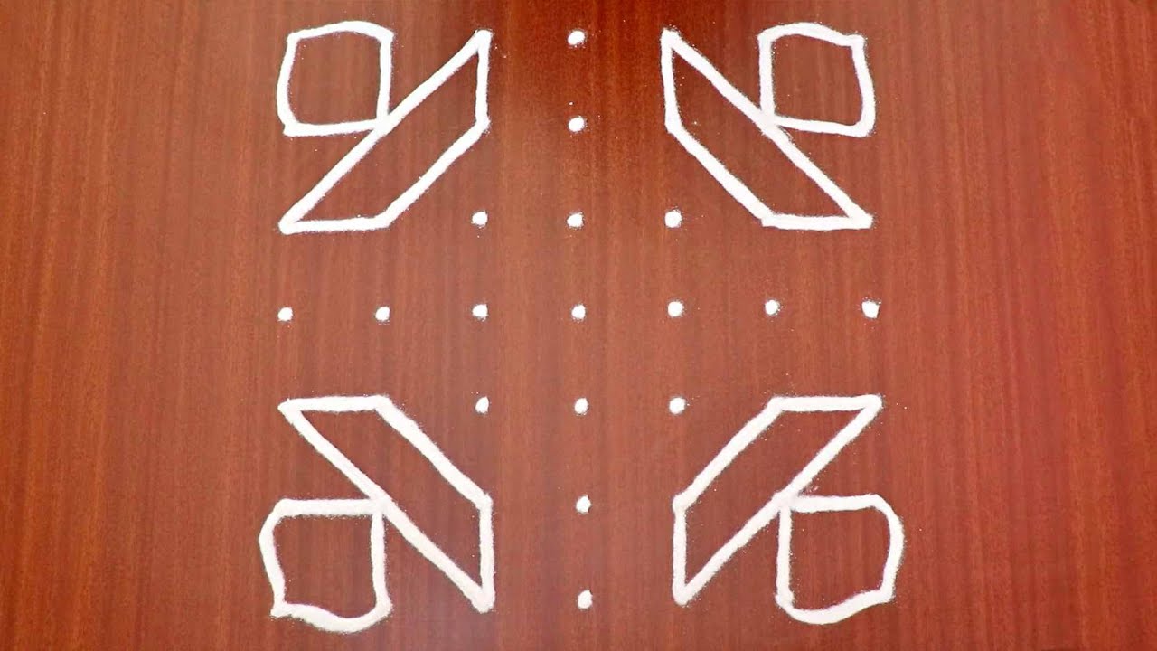 Easy Rangoli Tutorial With Easy Step || 7*7 Dots Rangoli Simple Rangoli ...