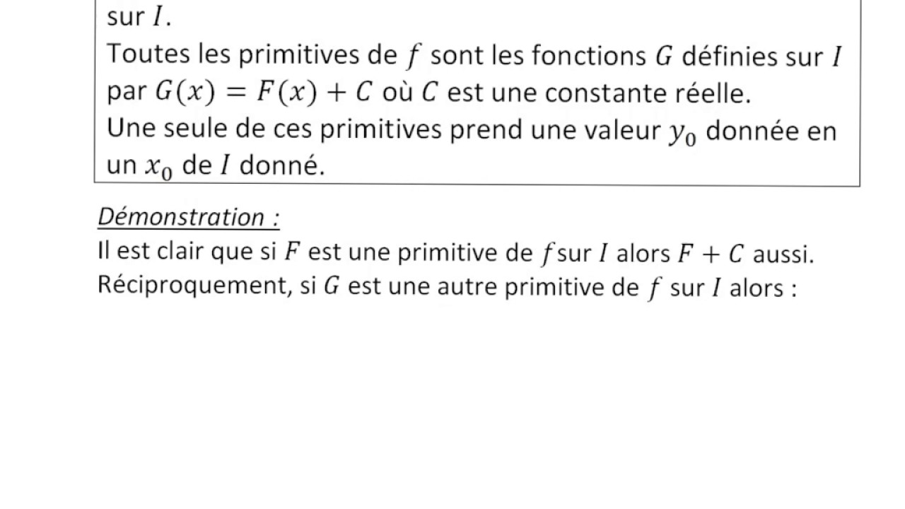 notion de primitive - YouTube